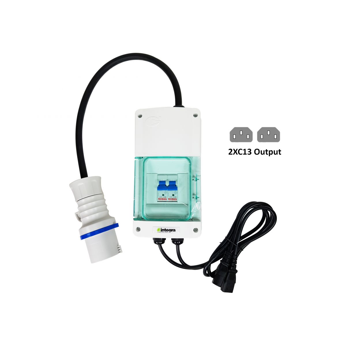 32 Amp Plug to 2x10 Amp C13 Splitter | Data Comms Direct | DCDI