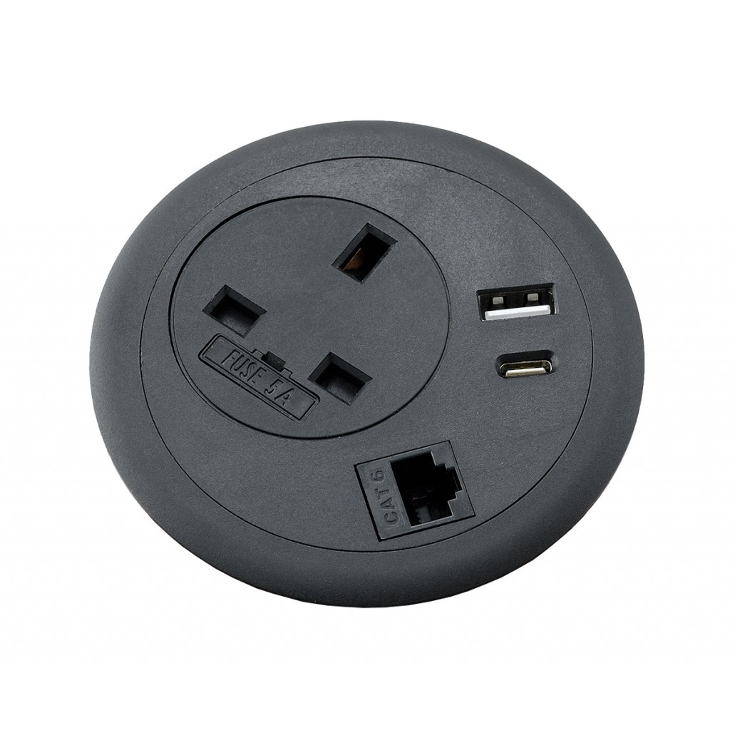 Desk Power Grommet with USB | Data Comms Direct | DCDI