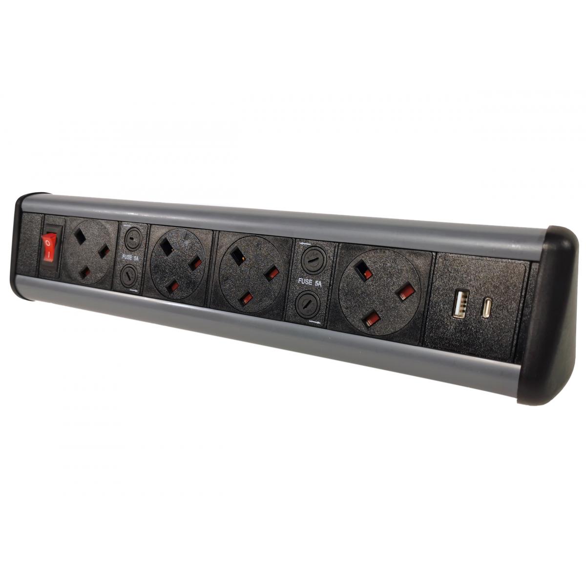 Desktop UK Sockets with Dual USB Fast Charger | DCDI