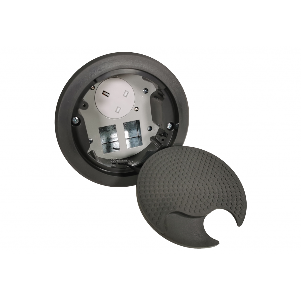 Floor Grommet with Power Sockets and Data Cut Outs | DCDI