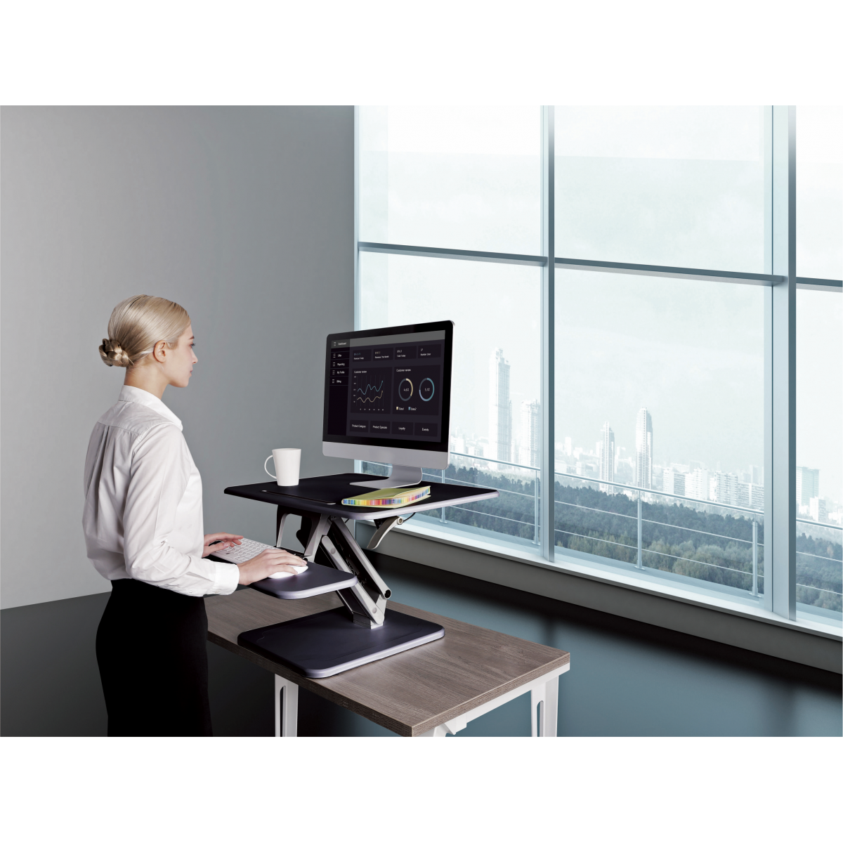 Height Adjustable Desk Mounted Workstation | DCDI