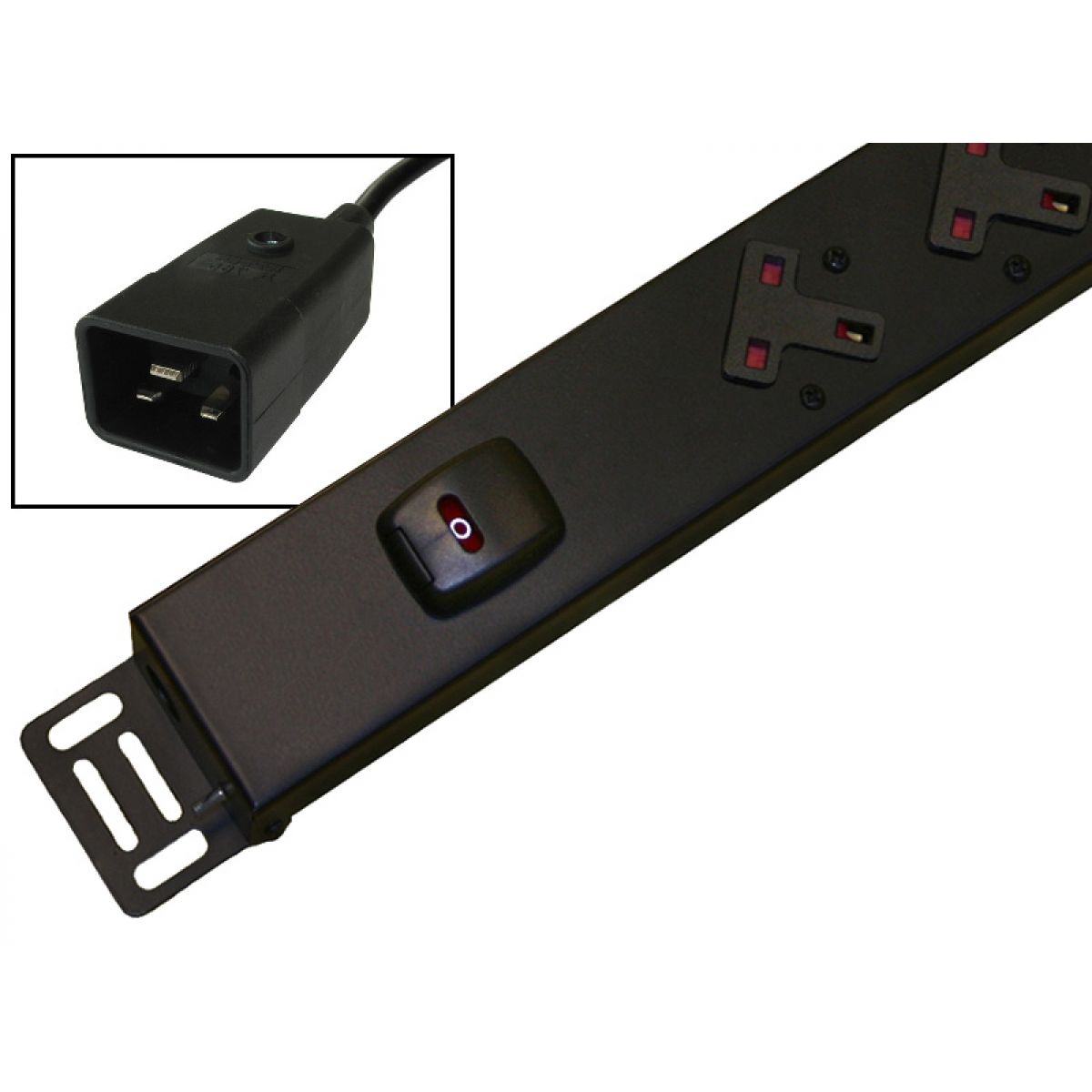 0U Vertical PDU | UK LH Sockets With 16 Amp & 32 Amp Options | DCDI