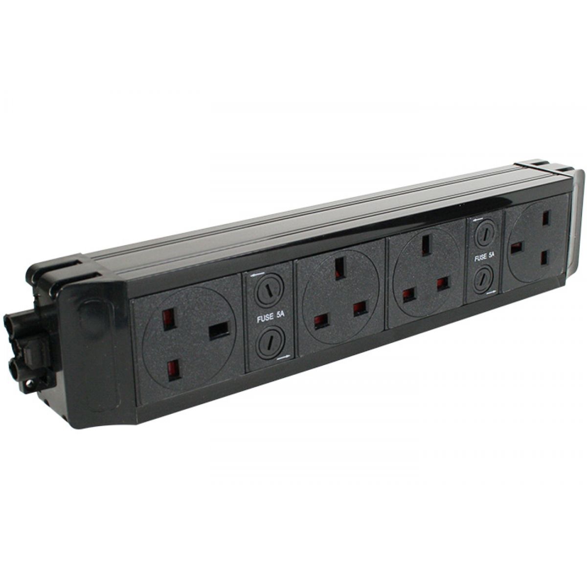 Under Desk Mounted PDU | 5A Fused UK Power Sockets | UnSwitched | DCDI